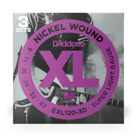 D'Addario 10-46 Regular Light, XL Nickel Electric Guitar Strings Triple ...