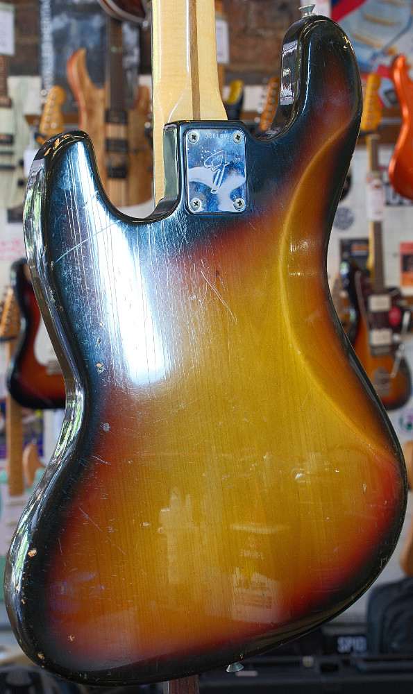 Fender 1973 Jazz Bass, Black-Block Markers (pre-Owned) - jimmyegypt.com