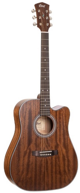 Cort Pure Series All-Solid Dreadnought Cutaway, Mahogany Satin ...