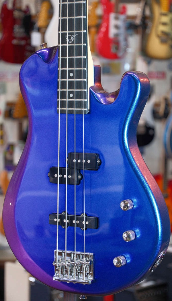 Journey Instruments Overhead OEB990BP Bass Travel Guitar, Blue Purple ...