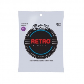 Martin Retro Monel Acoustic Guitar Strings, Custom Light 11-52 ...
